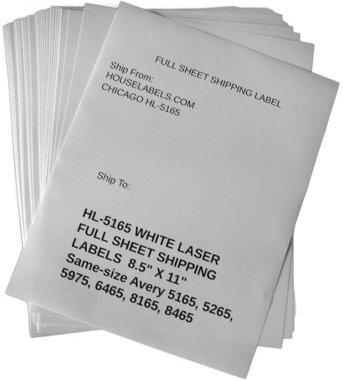 Avery 5165 | 1-Up per Page | HouseLabels.com