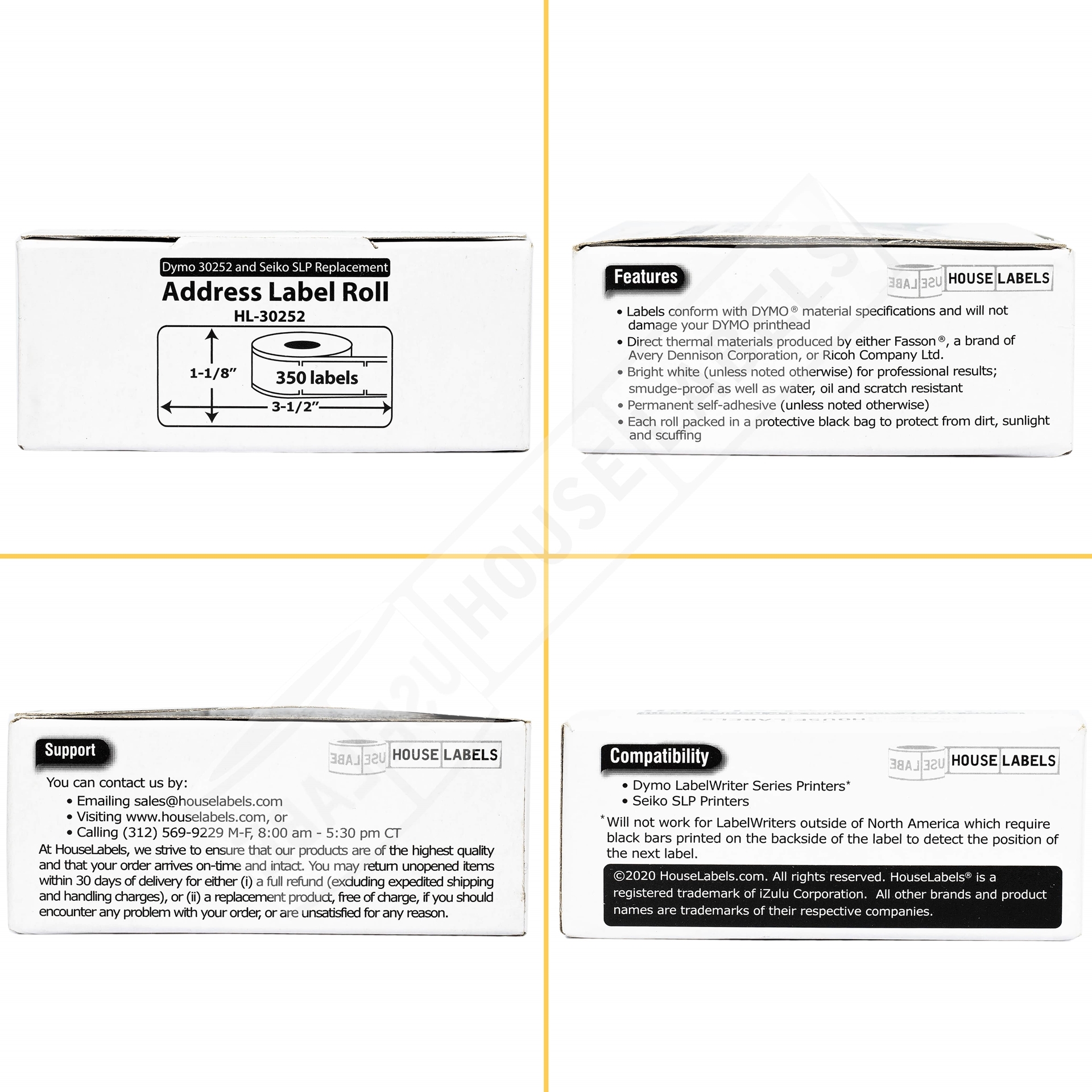 DYMO 30252 Address Labels | 1" Core | HouseLabels.com