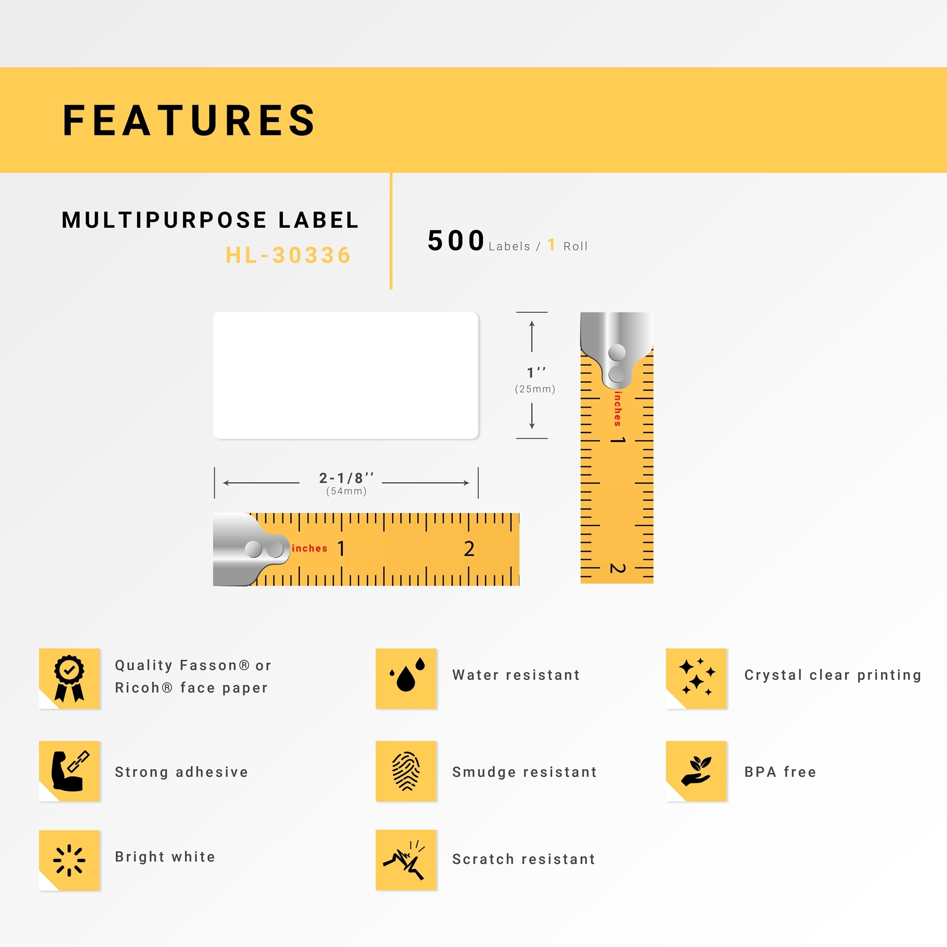 Dymo 30336 Multipurpose Labels | 1"Core | Houselabels.com
