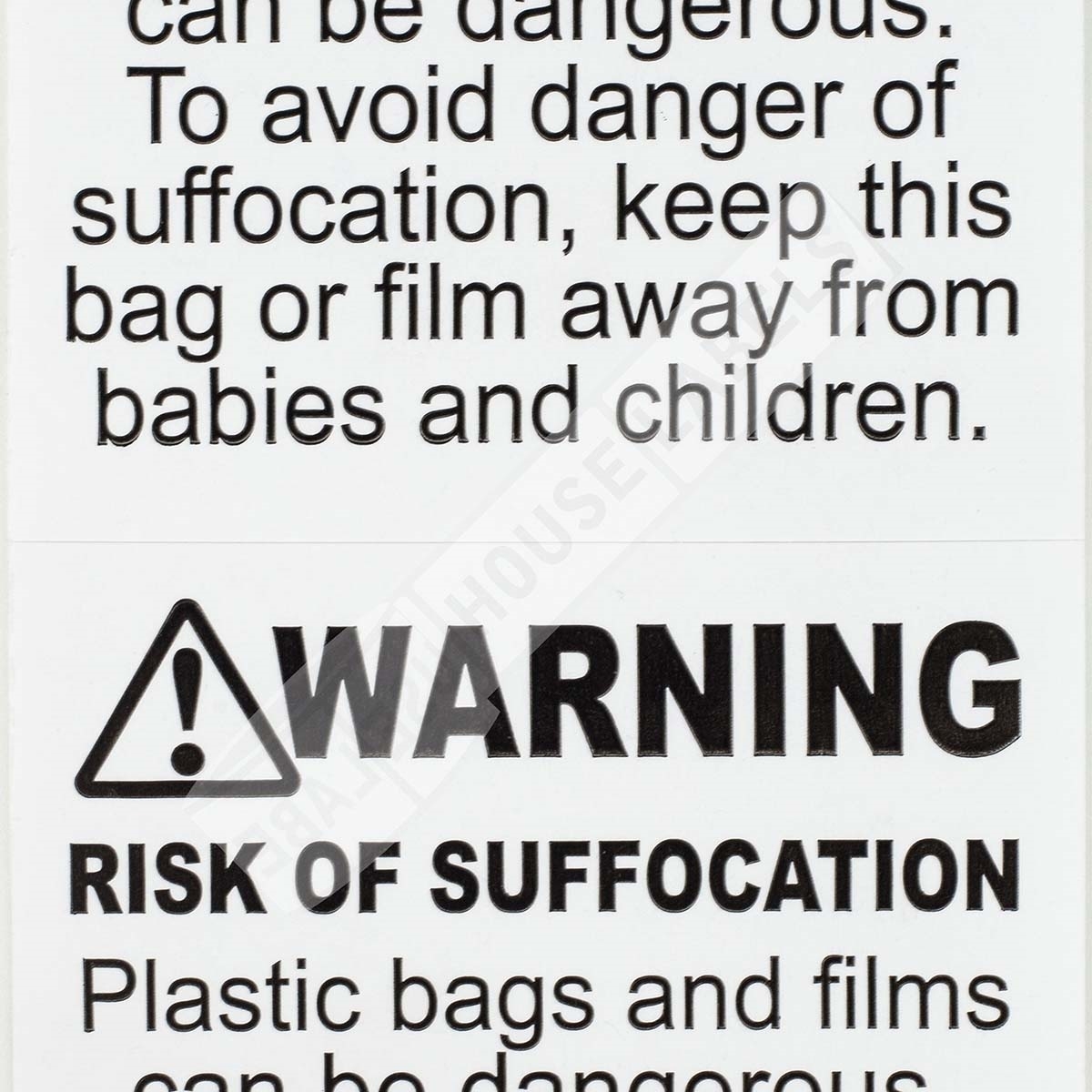 SUFFOCATION WARNING for FBA | 1 Roll | HouseLabels.com