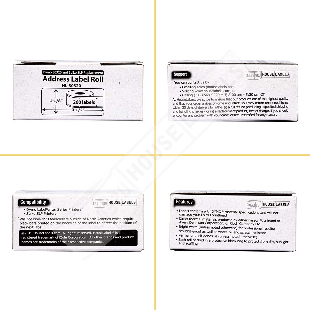 DYMO 30320 Address Labels | White | 1"Core | HouseLabels.com