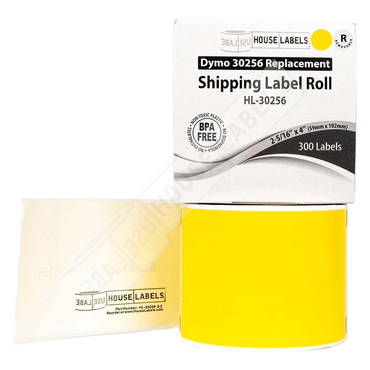 DYMO 30256 | Yellow | Removable Adhesive | HouseLabels.com