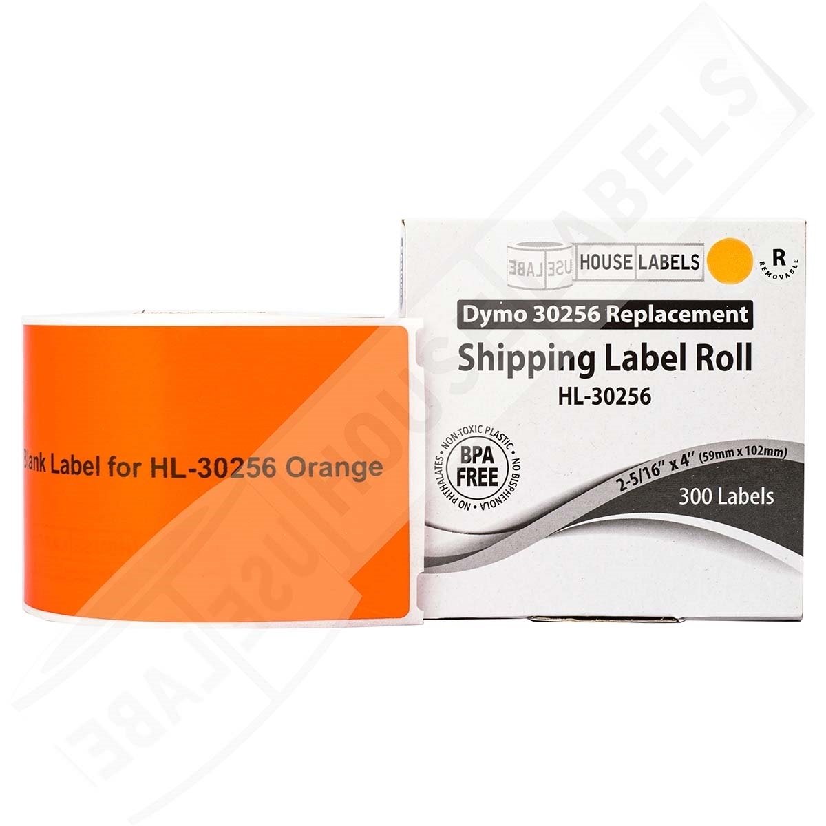 DYMO 30256 | 12 OrangeRolls | RemovableAdhesive | HouseLabels.com