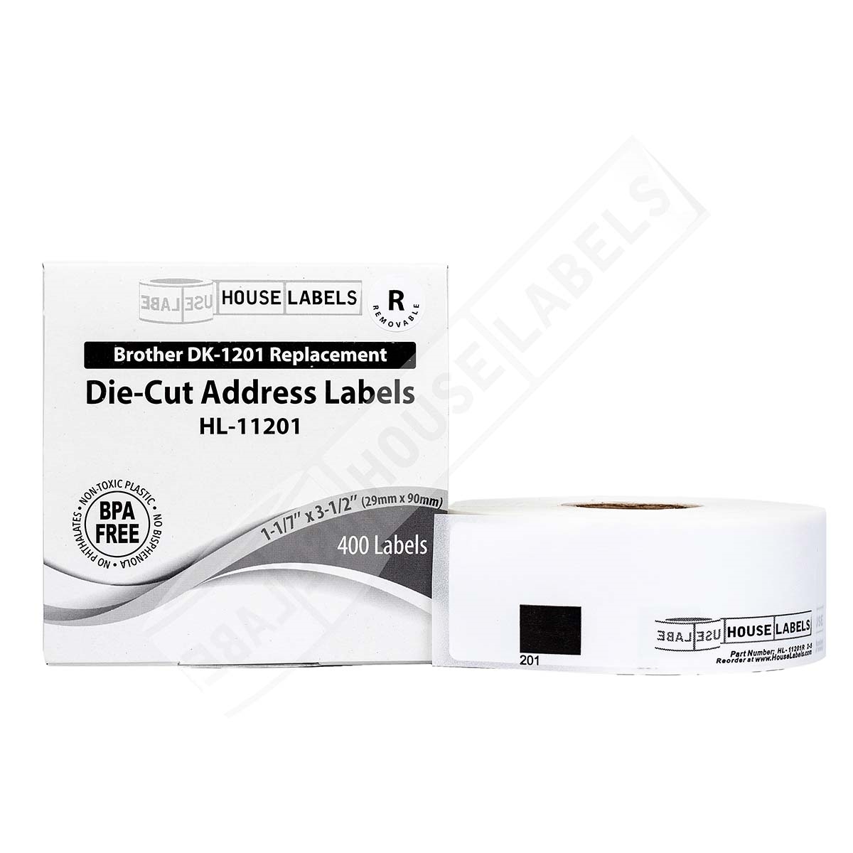 Brother DK 1201 | Removable Adhesive | HouseLabels.com