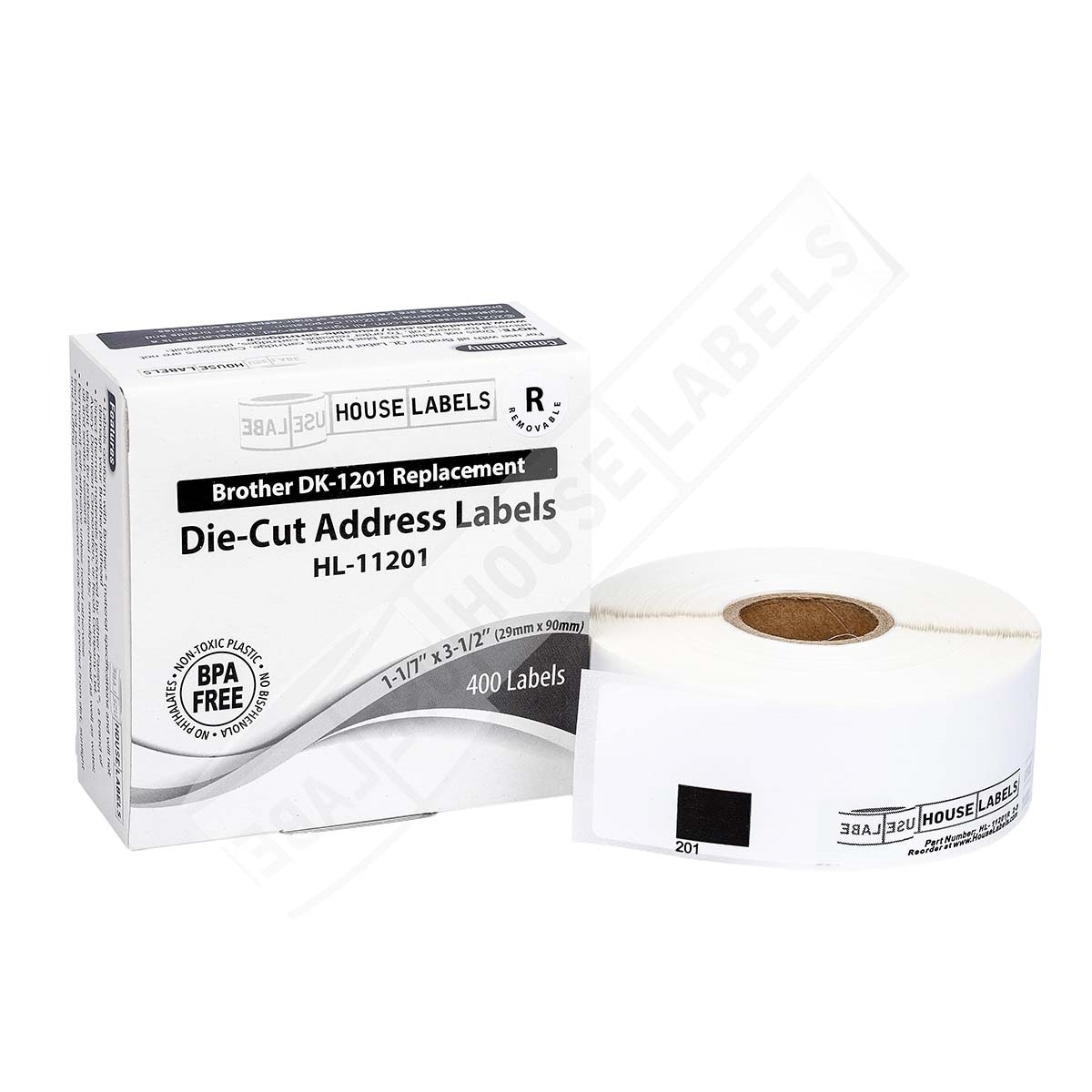 Brother DK 1201 | 12 Rolls | Removable Adhesive | HouseLabels.com