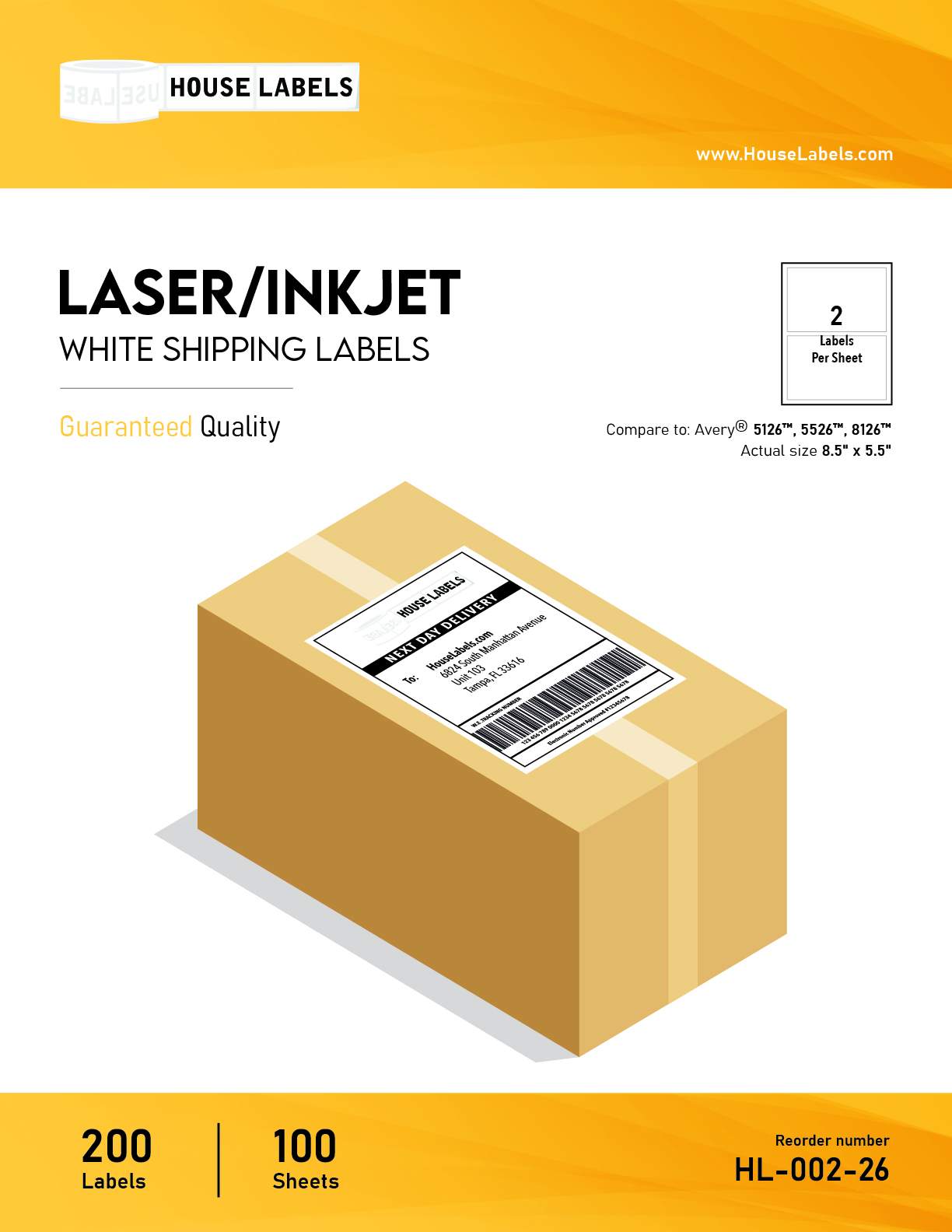 Avery 5126 | 2-Up per Page | HouseLabels.com