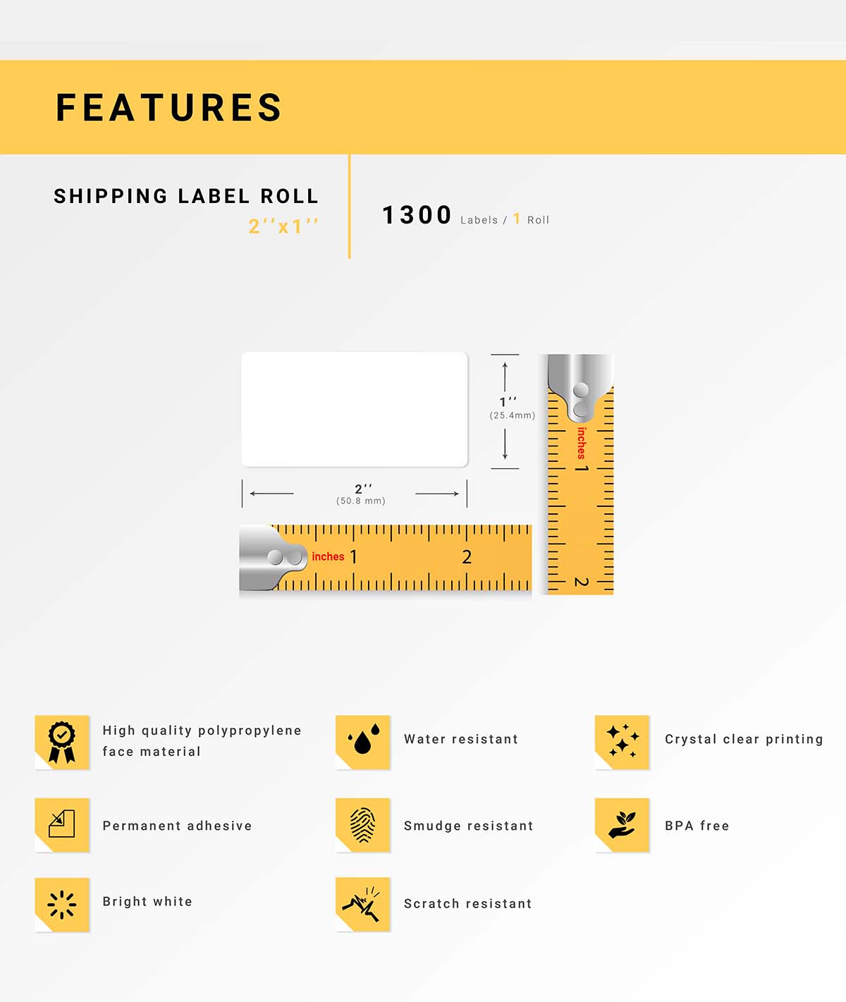 Zebra 2x1 | Polypropylene | HouseLabels.com