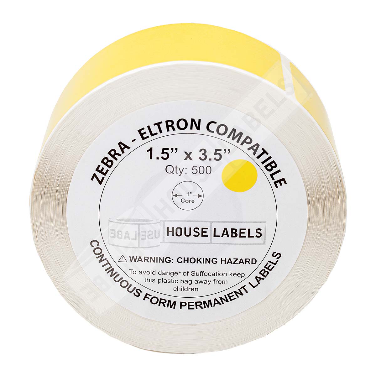 Zebra 1.5x1 | Yellow | HouseLabels.com