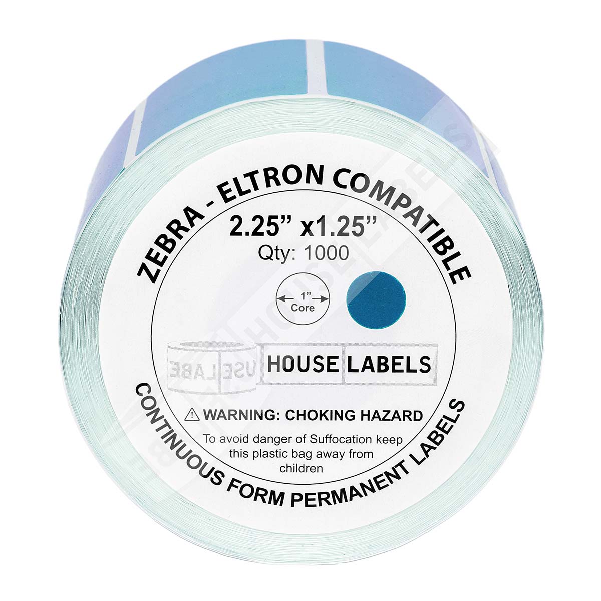 Zebra 2.25x1.25 | Blue | HouseLabels.com