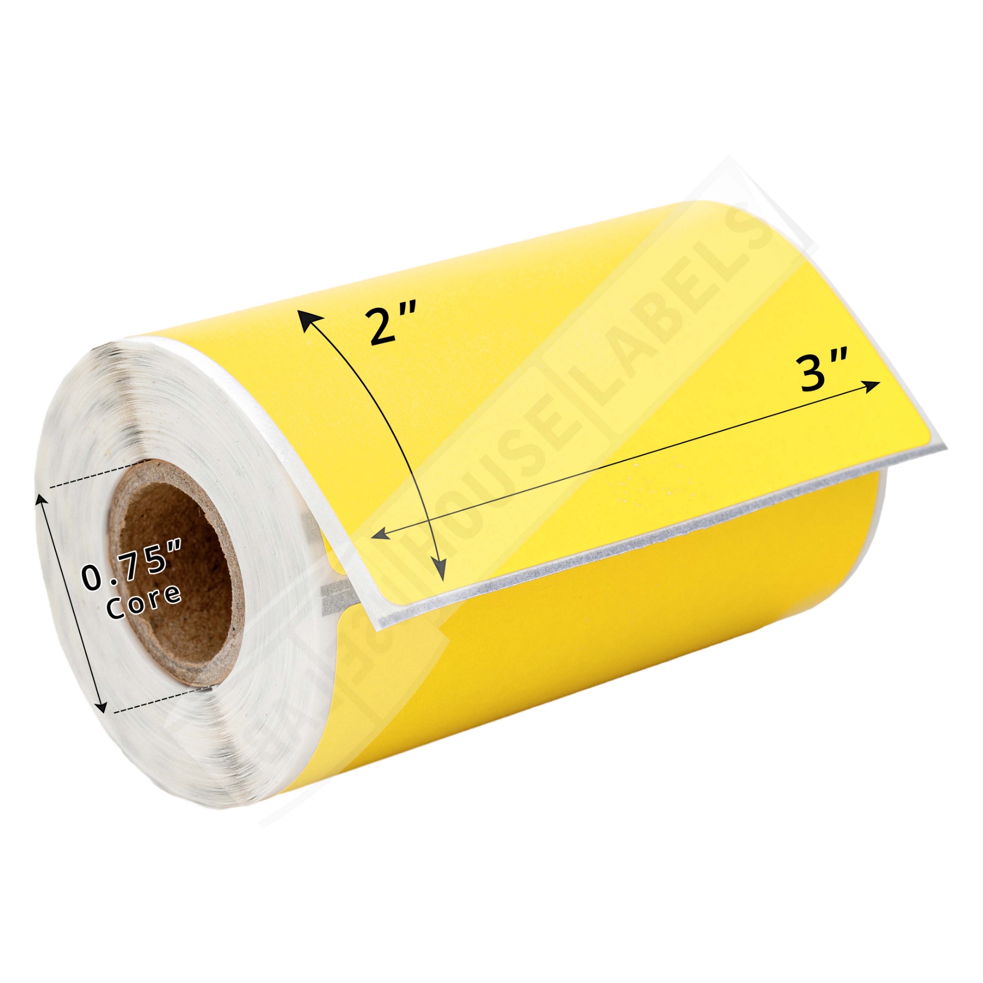 Buy Zebra Direct Thermal Labels 3x2core in Yellow Color